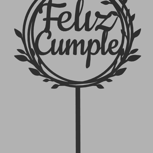 🍰 Cake Topper Feliz Cumpleaños・ STL file for 3D printing・Cults