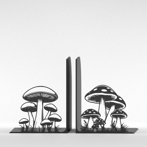 STL file Mushrooms Bookends 📚 ・Template to download and 3D print・Cults