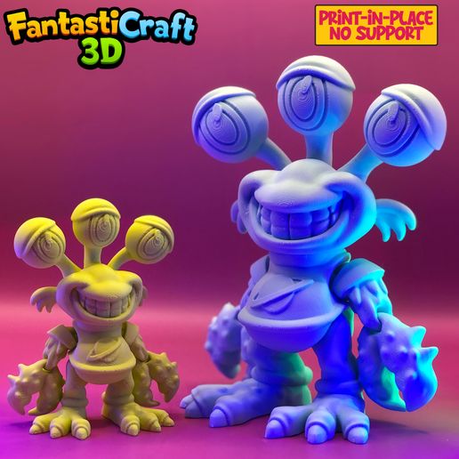 👽 FantastiCraft3D - Tri-Clops Alien - Flexi model for FDM Printing・ 3D ...