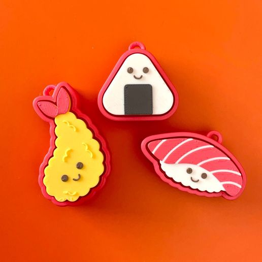 🍣 Sushi Friends Bundle — Fidget Clicker Keychains・ 3D File for 3D ...