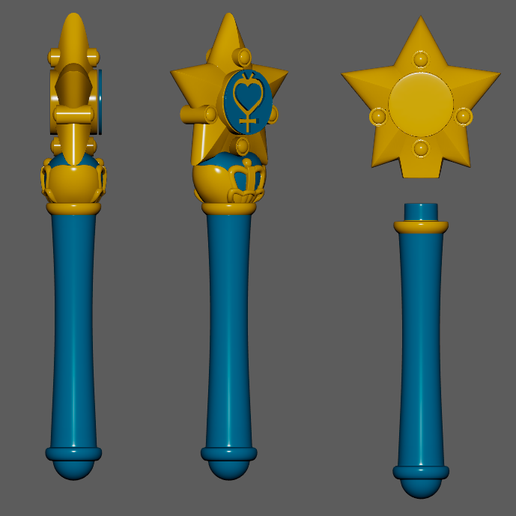 🌙 Sailor Mercury Wand・ STL File for 3D printing・Cults