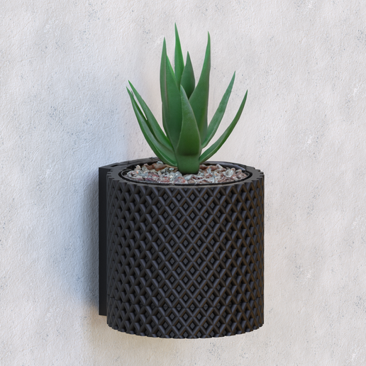 🪴 WALL MOUNTED PLANTER POT WITH DRIP TRAY - INTERSECTION DESIGN・ 3D ...