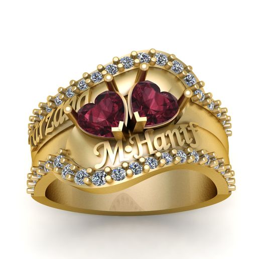 💜 Farzana M.Hanif Name Heart diamond ring 3d printable Model・ STL File ...