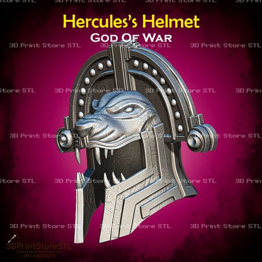 🪖 Hercules Helmet Cosplay God of War - STL File 3D print model・ 3D File ...
