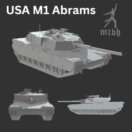 🇺🇸 USA M1 Abrams Tank・ STL File for 3D printing・Cults