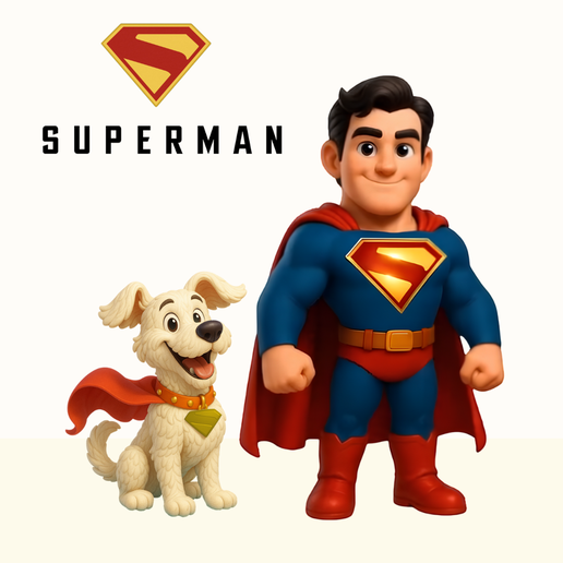 🦸‍♂️ Superman and Krypto・ STL File for 3D printing・Cults