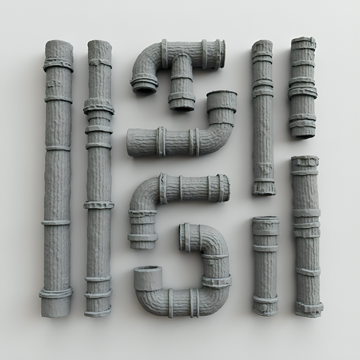 🎲 Industrial Pipe Bits Set | 3D Printable Scenery for Dioramas ...
