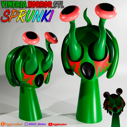 🎨 VINERIA HORROR SPRUNKI INCREDIBOX | Green Sprunki 3D Model Fan Art ...