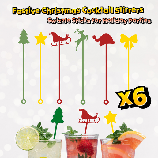 🍸 Holiday Cocktail Shakers - Holiday Designs from Swizzle Sticks・ STL ...