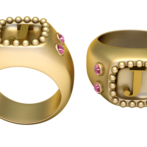STL file J ALPHABET RING 3D PRINTABLE-MODEL 💍 (OBJ)・3D printing idea to ...