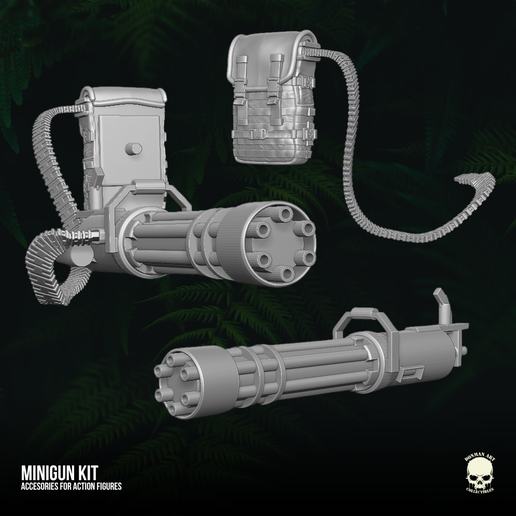 STL file Minigun Kit 3D printable files for action figures 🔫 ・3D print ...