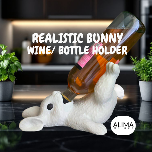 🍷 Realistic Bunny Wine / Bottle Holder / Print in Parts / Easter Home ...