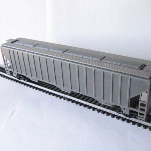 🚆 Trinity Rail (TRN) Tolva cubierta de 3 bahías y 57 pies. CH-100-118 Tolva cubierta en escala ...