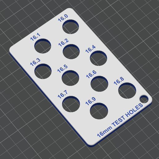 🕳️ Test Hole Card - Metric - 16mm・ 3MF File for 3D printing・Cults