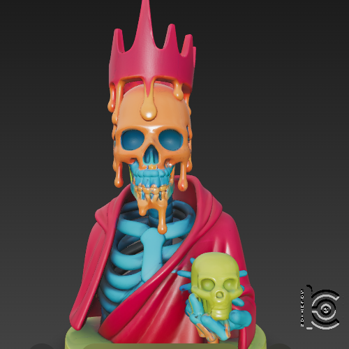 🫠 Melting Skull King - 3D Model for Printing・ STL File for 3D printing ...