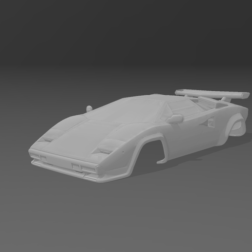 🐚 Lamborghini Countach Turbo body - One-piece STL shell to print ...