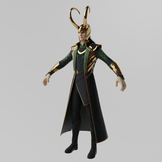 🦸 Loki Lowpoly Rigged・ OBJ File for ・Cults