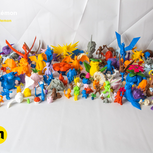 🐉 Low Poly Pokemon Collection Generation 1・ 3D File for 3D printing・Cults