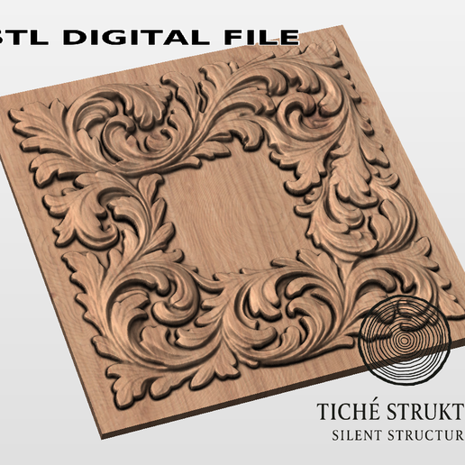 🖼️ Marco de hojas florales - Estilo barroco - Modelo 3D STL・Archivo 3D ...