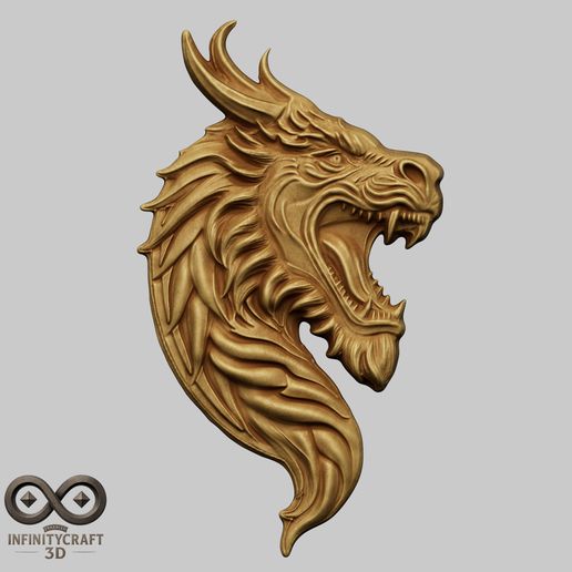 🐉 Dragon Head Relief No16 STL file for 3d printing or CNC・ STL File for ...