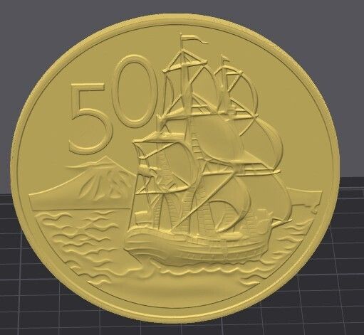 🪙 NZ 50 cent coin coasters from the 1980s・ STL File for 3D printing・Cults