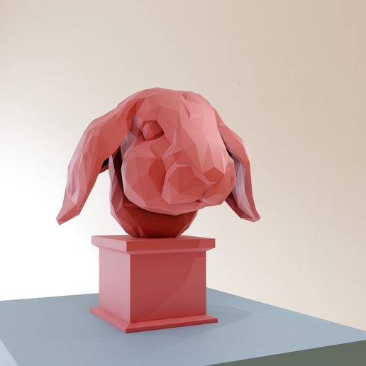 Файл STL bunny rabbit ears down bust low poly stl 🐇 ・3D-печатная модель ...
