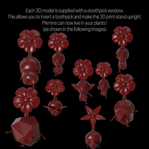 🌿 49 Pikmin models (ultimate bundle)・ 3D File for 3D printing・Cults