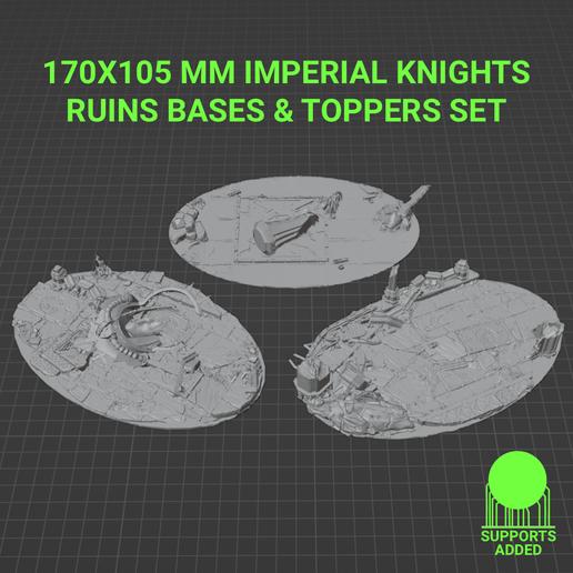 👴 170X105 IMPERIAL/CHAOS KNIGHT RUINS TOPPER BASE・ 3D File for 3D ...