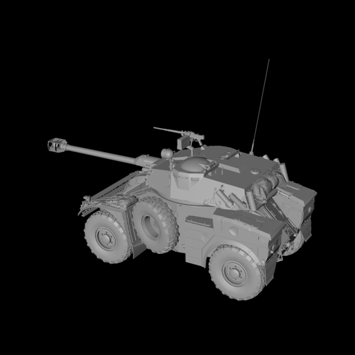 🗺️ French AML90 Panhard wheeled armored reconnaissance vehicle 3D model ...