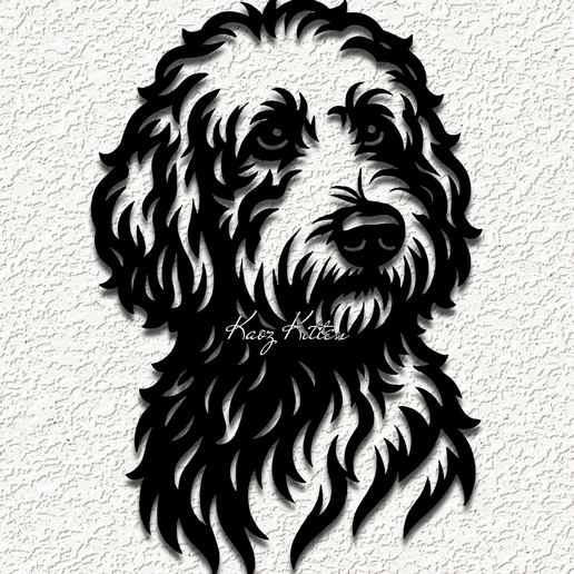 🐕 labradoodle puppy dog wall art home decor・ STL File for 3D printing・Cults