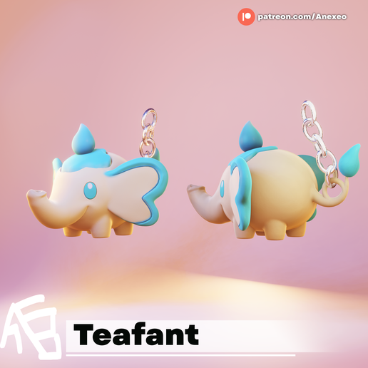 🗝️ TEAFANT KEYCHAIN FANART - PALWORLD・Free 3D File for 3D printing・Cults