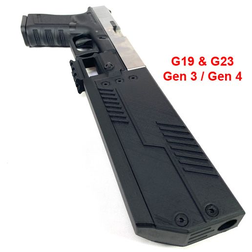 🔫 UNIVERSAL AIRSOFT TOY GLOCK 19 GLOCK 23 G19 G23 TACTICAL SILENCER ...