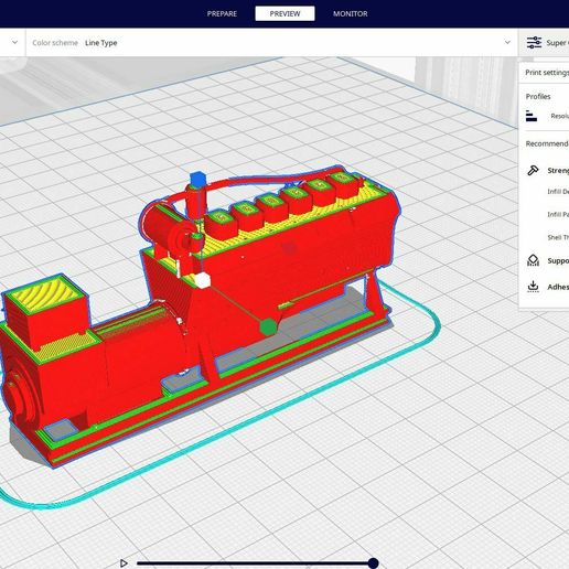 🚢 Marine diesel generator ship・ STL File for 3D printing・Cults