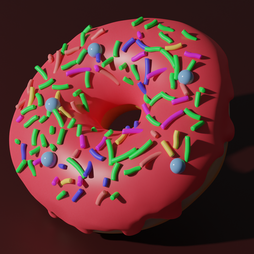 🍪 Red donut・ 3D File for ・Cults