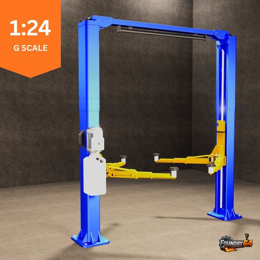 🚗 1:24 Car Lift Two Post - Clear Floor・ STL File for 3D printing・Cults