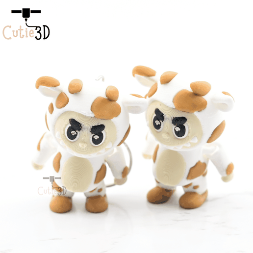 🐄 Cutie3D Articulated Labubu In Cow Custom Keychain - Cute Backpack ...
