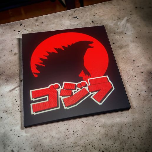 🎬 Retro Godzilla Sign・Free STL File for 3D printing・Cults
