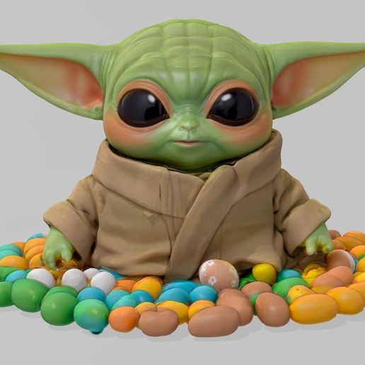 👶 Grogu (Baby Yoda) easter decoration・Free STL File for 3D printing・Cults