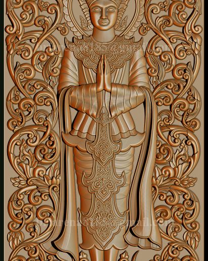 👾 BUDDHA STANDING BAS RELIEF CNC MODEL・ 3D File for 3D printing and CNC ...