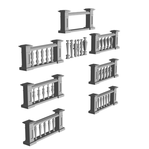 🚧 Concrete Balustrade v2・ STL File for 3D printing and CNC machining ...