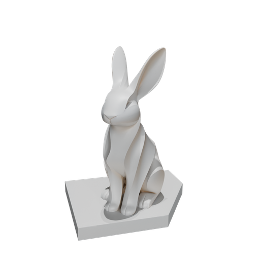 🐇 Rabbit Sculpture — Modern Bunny Home Decor Statue for 3D Printing ...