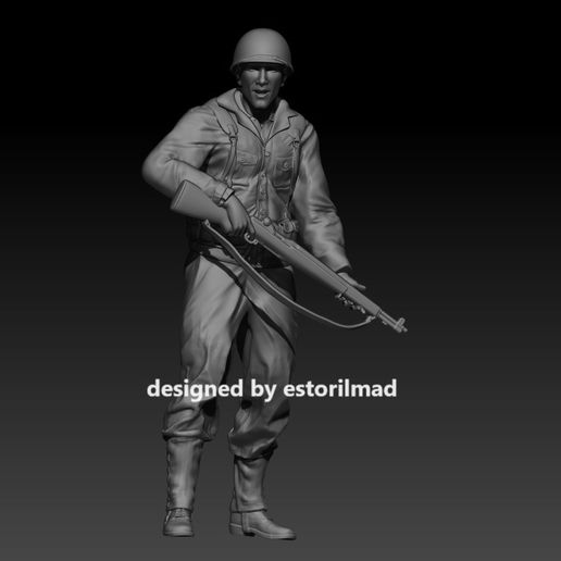 🫡 WW2 AMERICAN SOLDIER IN POSE V2・ STL File for ・Cults