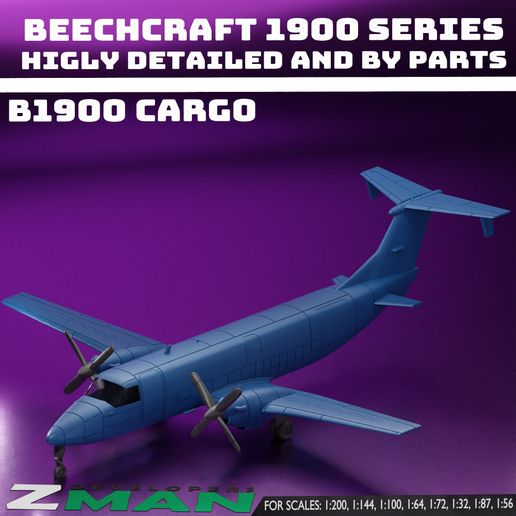 STL file Beechcraft 1900C (cargo) v2 ️ ・3D printer design to download・Cults