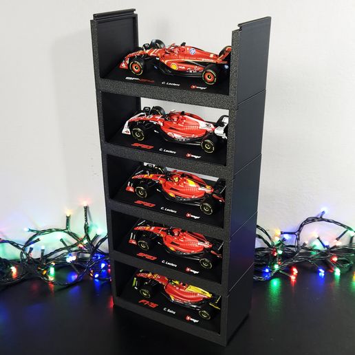 🚗 Formula 1 Bburago 1/43rd scale stackable shelf and display stand・ STL ...