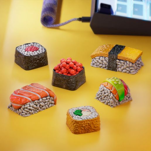 🍣 Sushi Keycaps - Mechanical Keyboard・ STL File for 3D printing・Cults