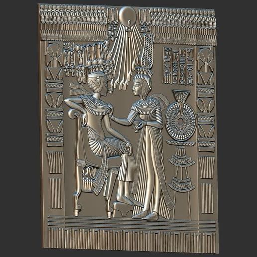 🇪🇬 tutankhamun and Wife Ankhesenamun Relief 3d printable model cnc・ 3D ...