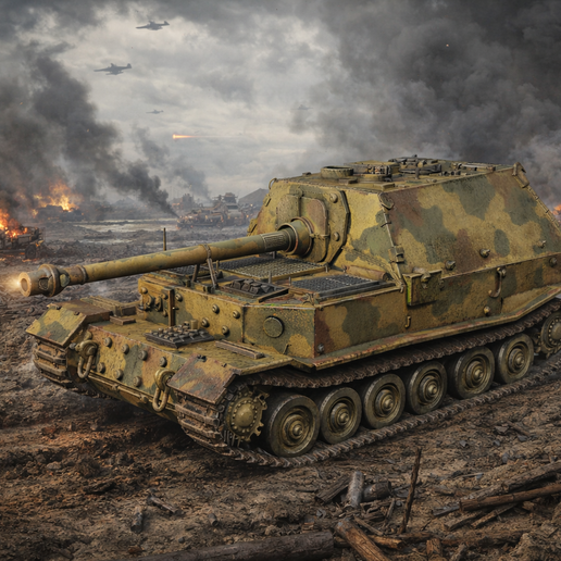 🪖 WWII German Tank Destroyer Ferdinand / Elefant - STL file for 3D ...