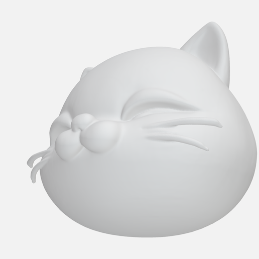STL file cute round cat head 🐱 ・Model to download and 3D print・Cults