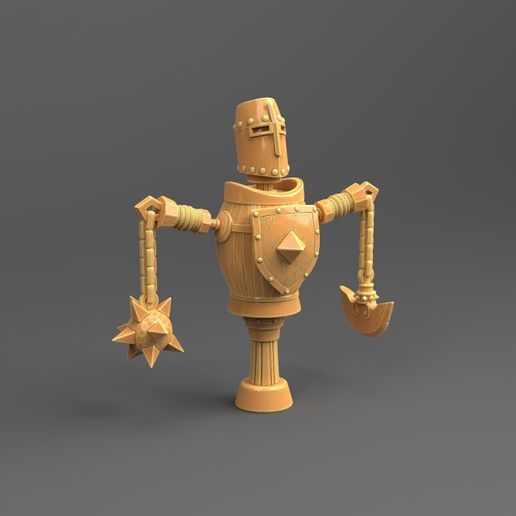🎲 Battle Sentinel – Medieval Training Dummy & Automaton Guardian・ STL ...