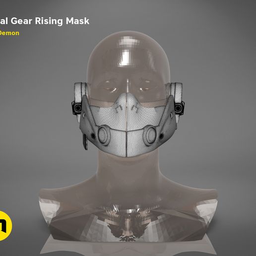 ⚙️ Gear Metal Rising Mask・ OBJ File for ・Cults